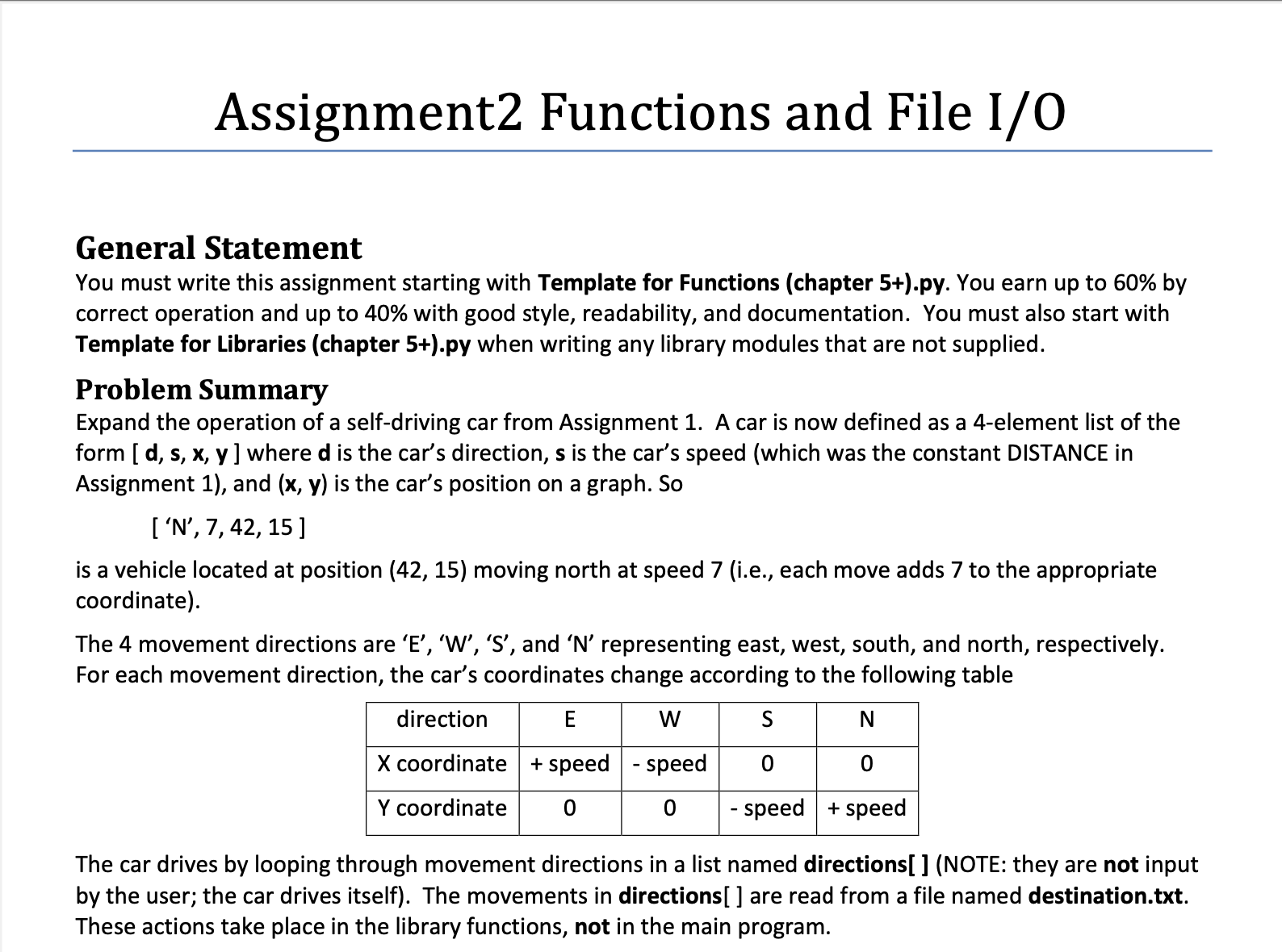 Solved Steps Write a main program named smarterCar.py that | Chegg.com