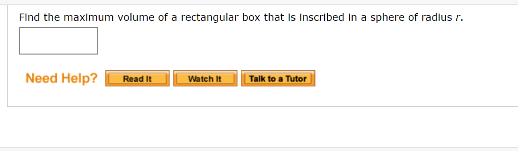 Solved Find the maximum volume of a rectangular box that is | Chegg.com