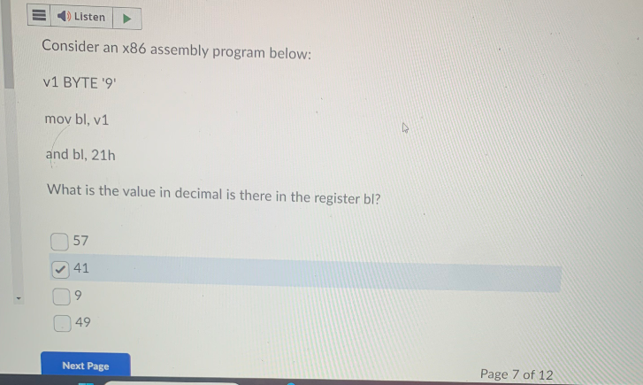 Solved Consider an x86 ﻿assembly program below:V1 ﻿BYTE | Chegg.com