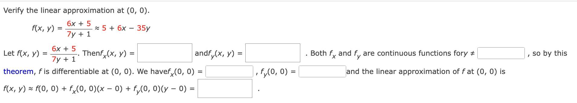 Solved Verify The Linear Approximation At 0 0