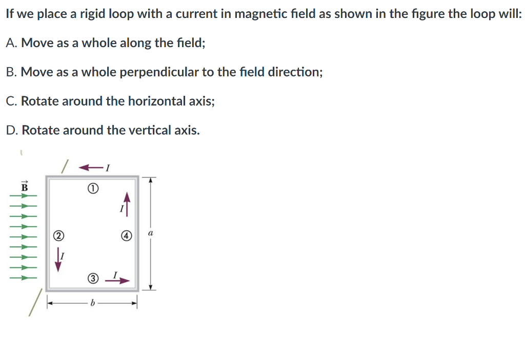 Solved If we place a rigid loop with a current in magnetic | Chegg.com
