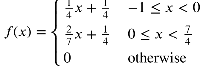 Solved f(x)=⎩⎨⎧41x+4172x+410−1≤x