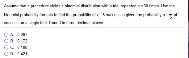 Solved Assume that a procedure yields a binomial | Chegg.com