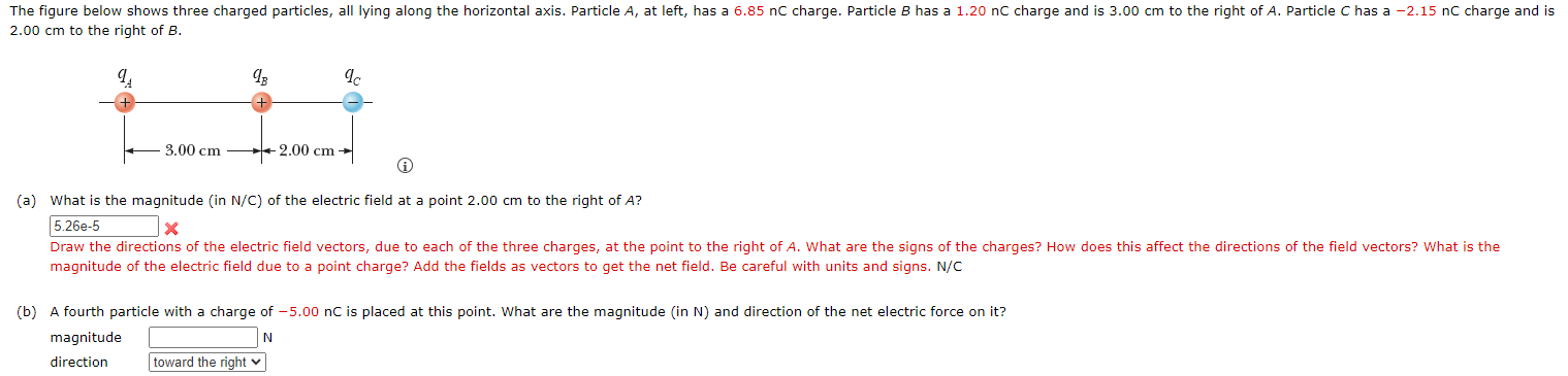 Solved 2.00 cm to the right of B. (a) What is the magnitude | Chegg.com