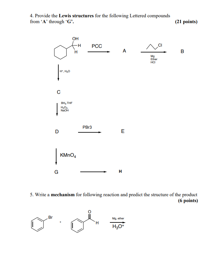 Solved 4. Provide the Lewis structures for the following | Chegg.com