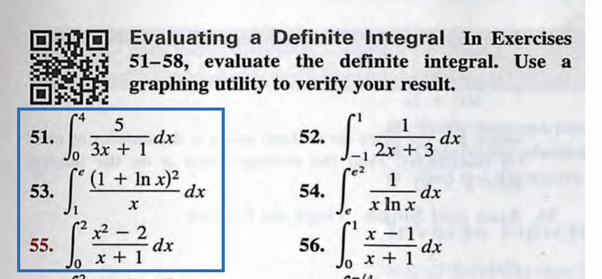 Solved Evaluating a Definite Integral In Exercises 51-58, | Chegg.com