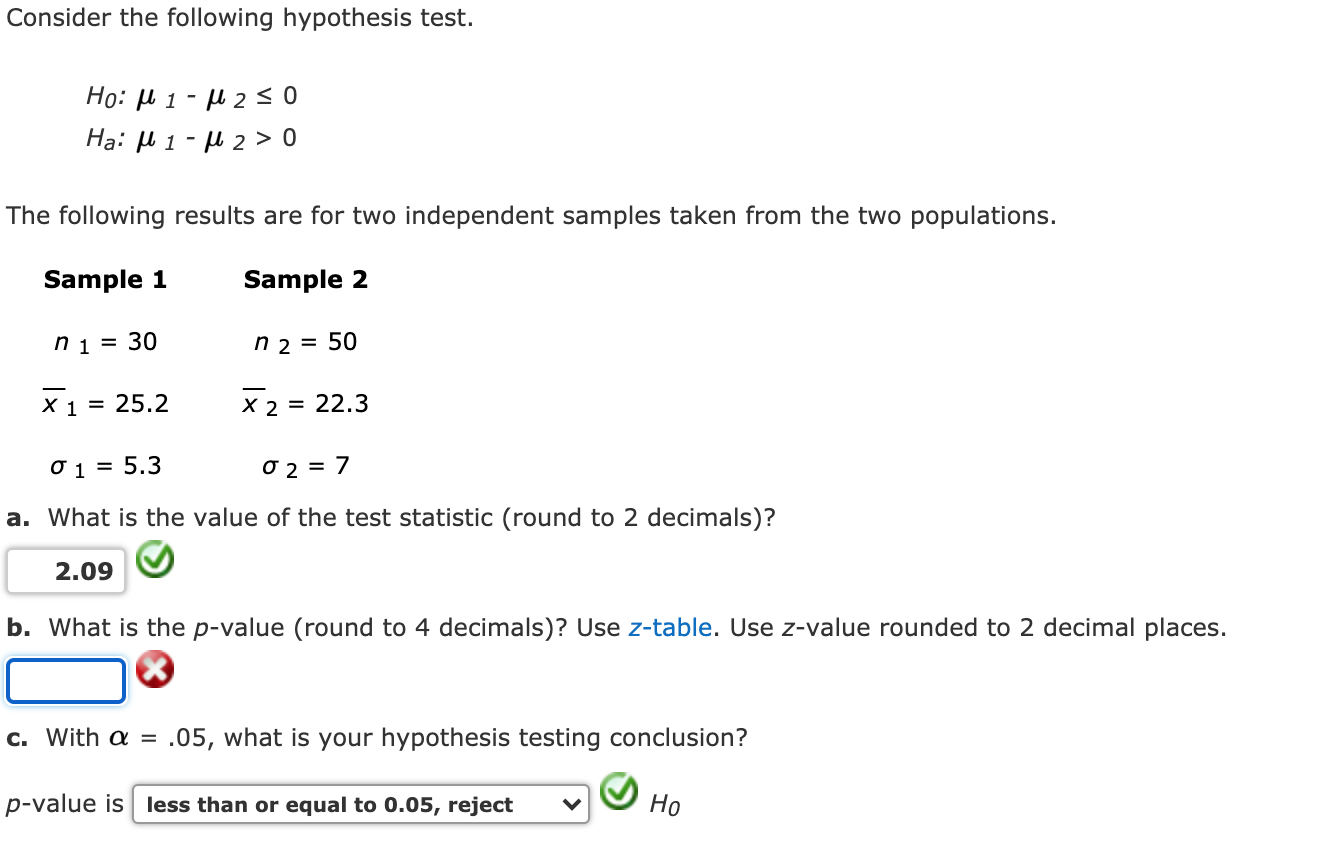 Solved Consider the following hypothesis test. Họ: A 1 - 1 2 | Chegg.com