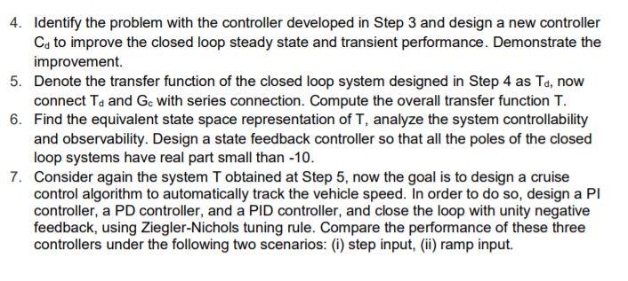 The project is to design controllers that can | Chegg.com