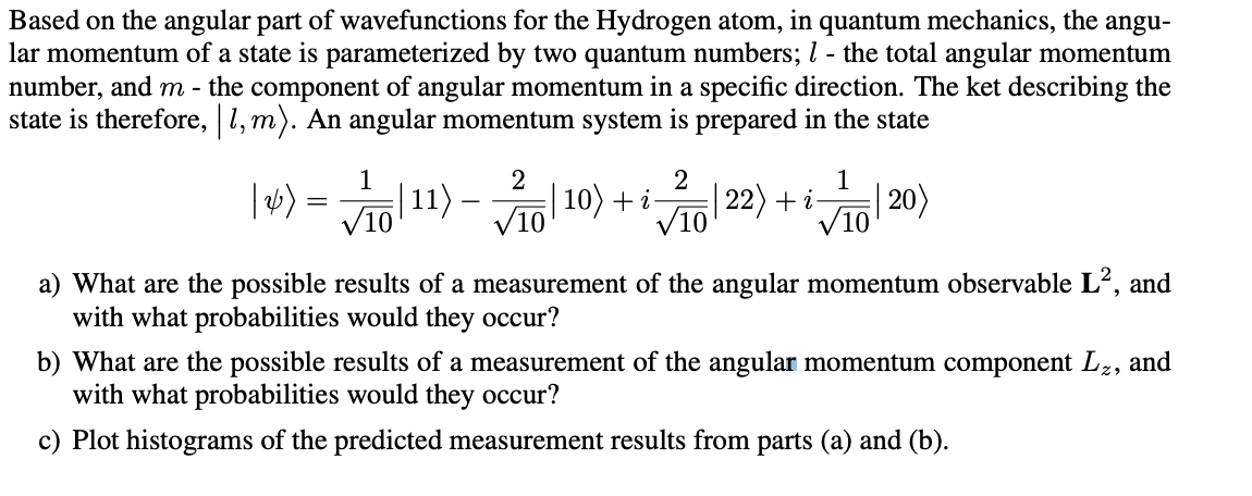 Solved Based on the angular part of wavefunctions for the | Chegg.com