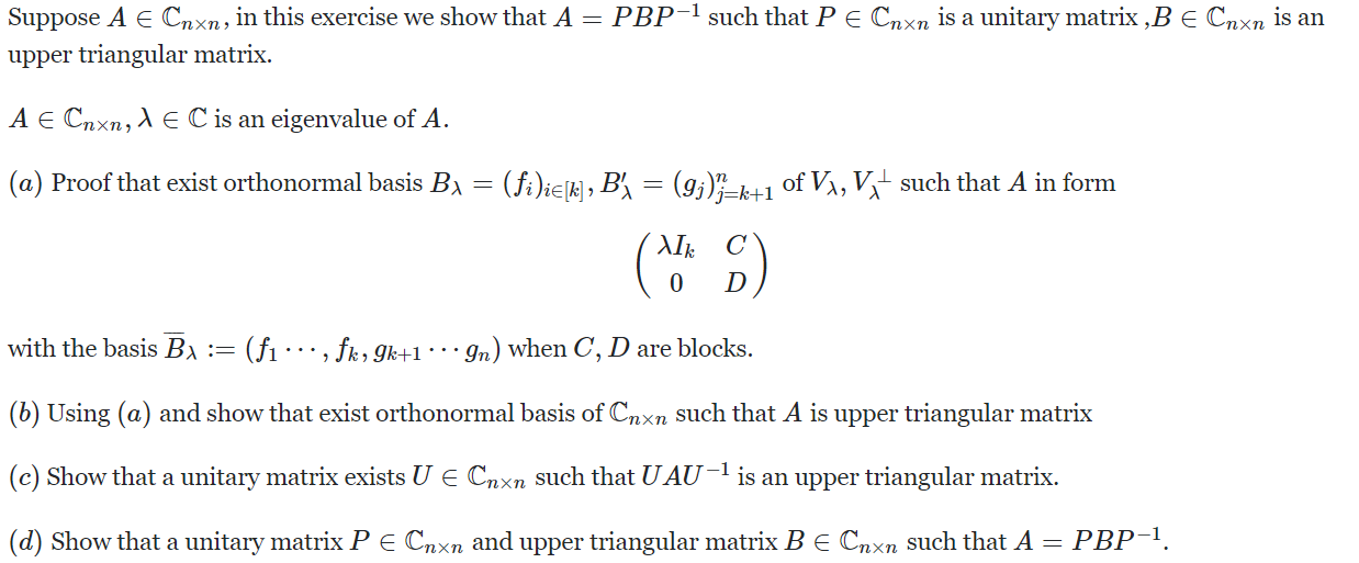 Solved Suppose A E Cnxn, in this exercise we show that A = | Chegg.com Solved Suppose A E Cnxn, in this exercise we show that A = | Chegg.com