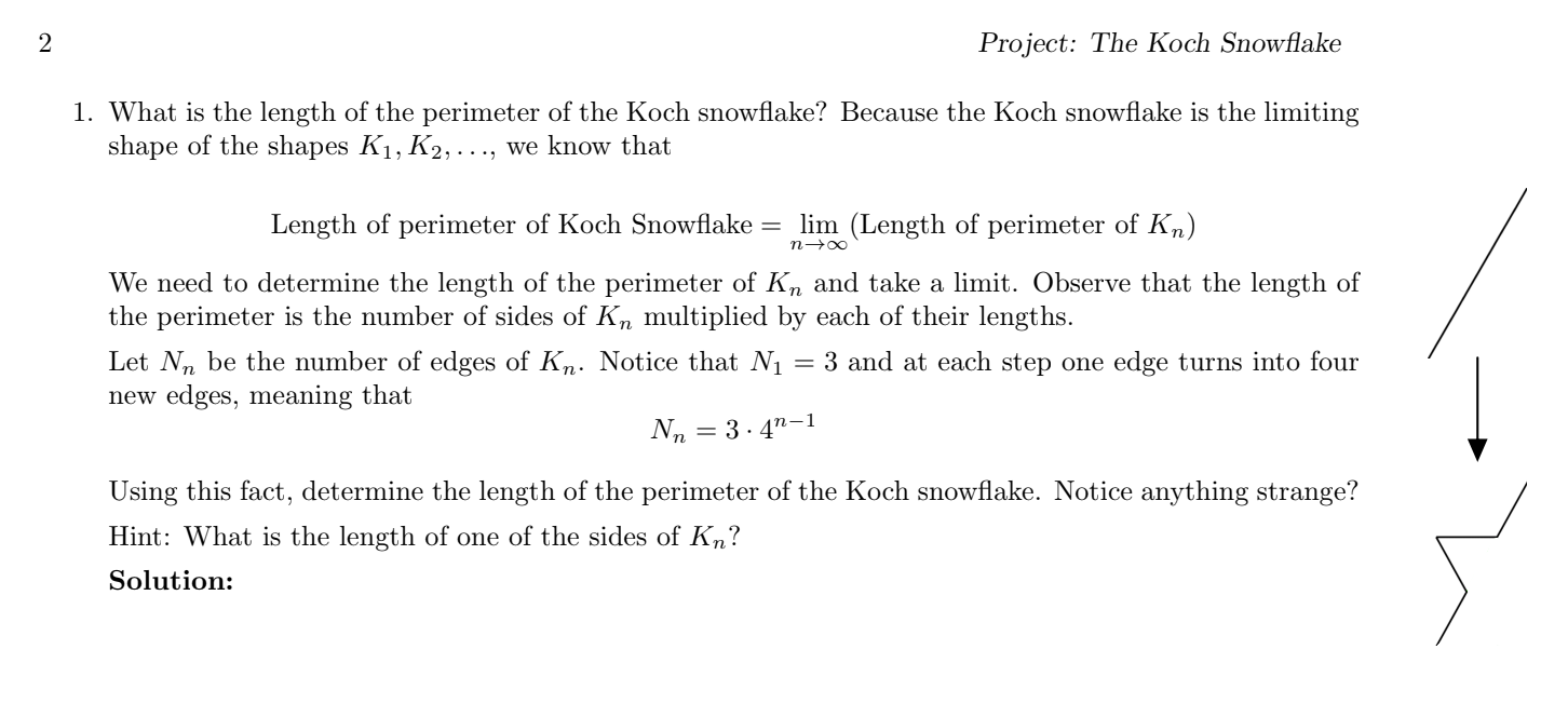 Solved Project: The Koch Snowflake What is the length of the | Chegg.com