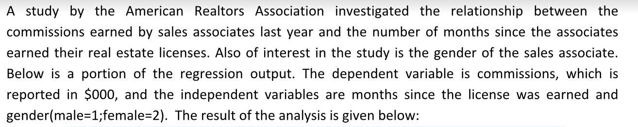 Solved A study by the American Realtors Association | Chegg.com