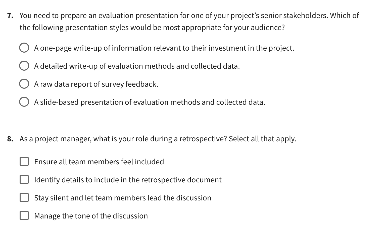 Solved 7. You need to prepare an evaluation presentation for | Chegg.com