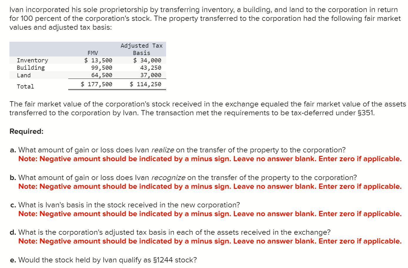 Solved Ivan incorporated his sole proprietorship by | Chegg.com