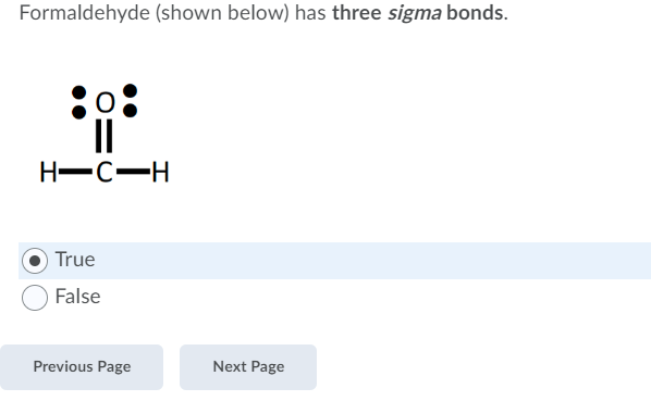 Solved Formaldehyde (shown below) has three sigma bonds. | Chegg.com
