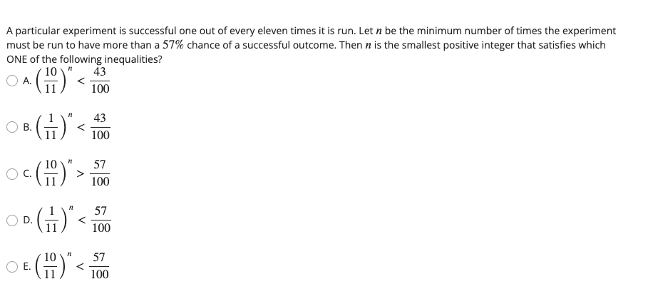 Solved A particular experiment is successful one out of | Chegg.com