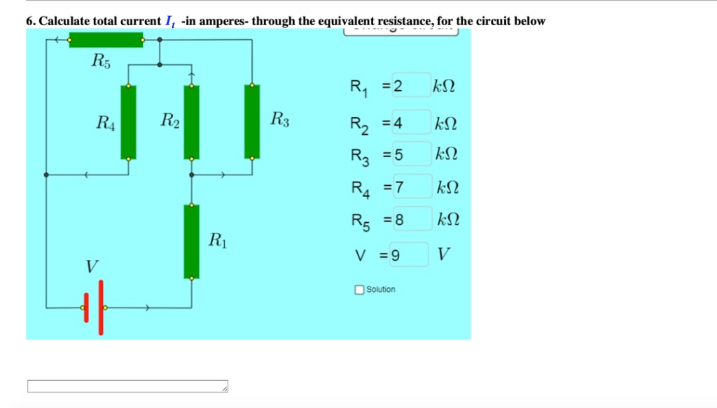 Solved 6. Calculate total current I, -in amperes- through | Chegg.com