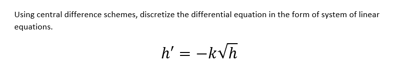 Solved Using central difference schemes, discretize the | Chegg.com