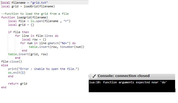 Solved local filename = ﻿"grid.txt"local grid = | Chegg.com