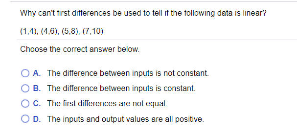 Solved Why can't first differences be used to tell if the | Chegg.com