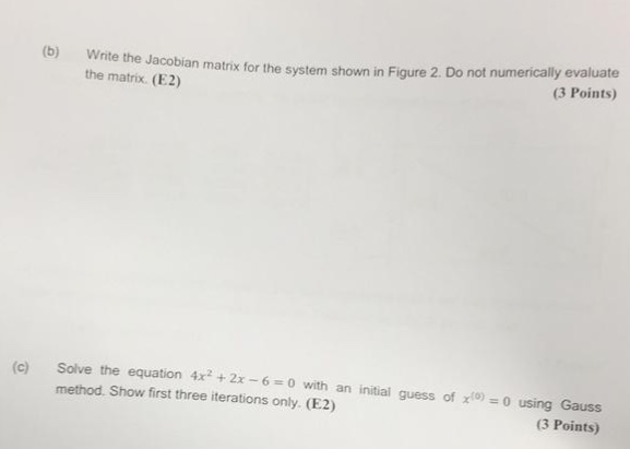 Solved (b) Write the Jacobian matrix for the system shown | Chegg.com