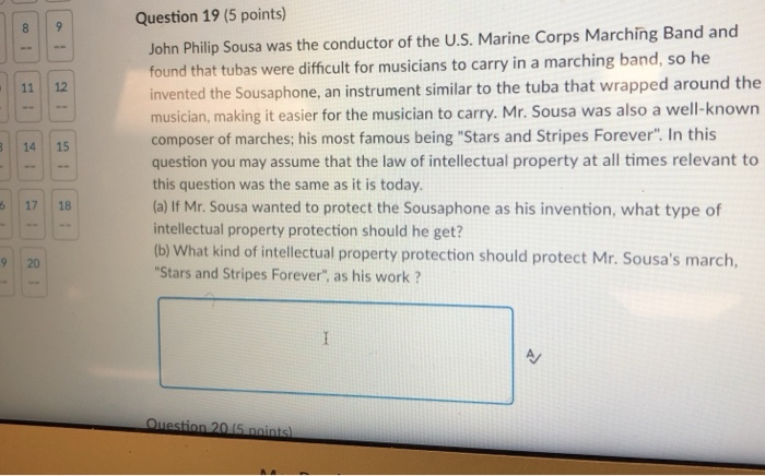 Solved Question 19 (5 points) John Philip Sousa was the | Chegg.com