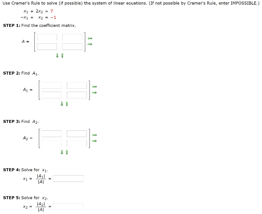 Solved Use Cramer's Rule to solve (if possible) the system | Chegg.com