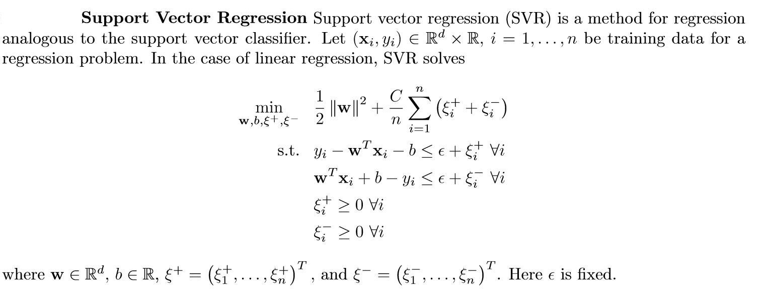 Support Vector Regression Support vector regression | Chegg.com