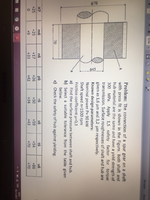 Solved the connection of a spur gear on a shaft with press | Chegg.com