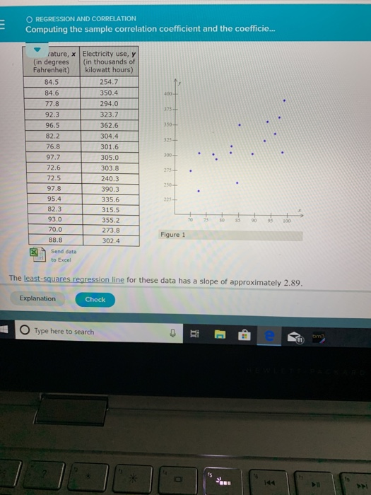 Solved OREGRESSION AND CORRELATION Computing the sample | Chegg.com