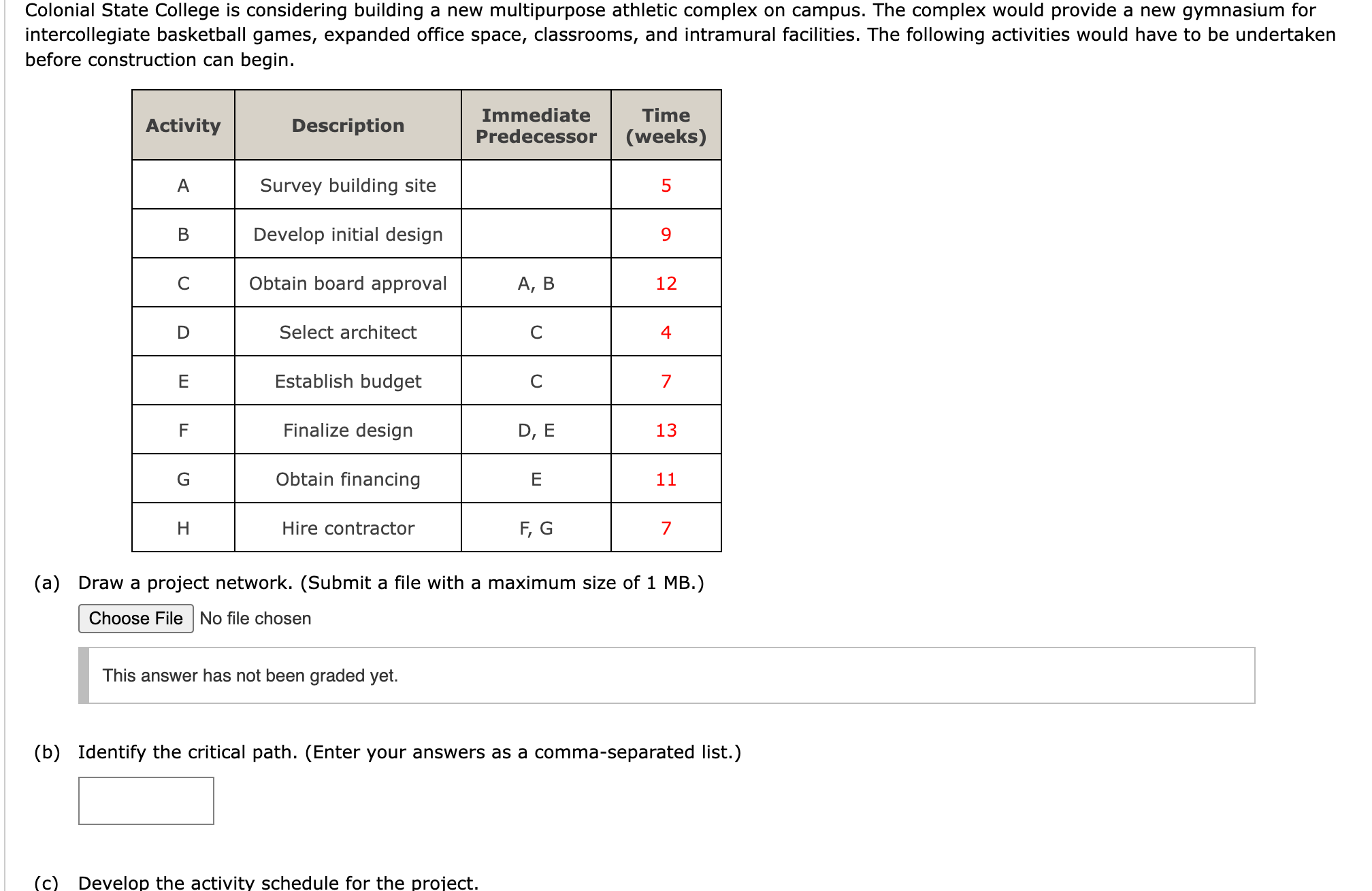 Solved Colonial State College is considering building a new | Chegg.com