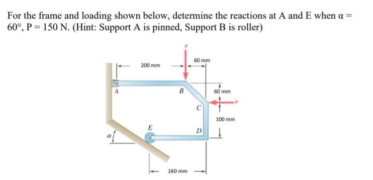 Solved For the frame and loading shown below, determine the | Chegg.com
