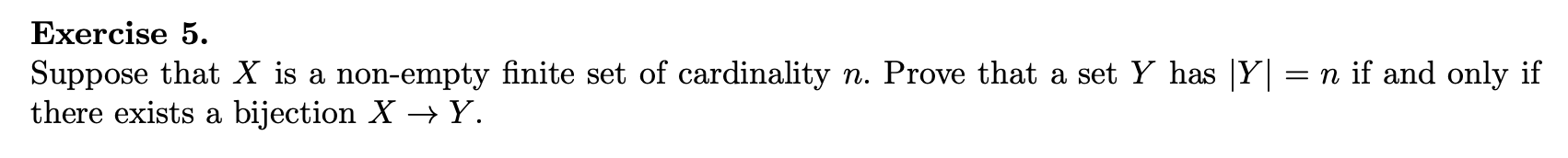 Solved Exercise 5. Suppose that X is a non-empty finite set | Chegg.com