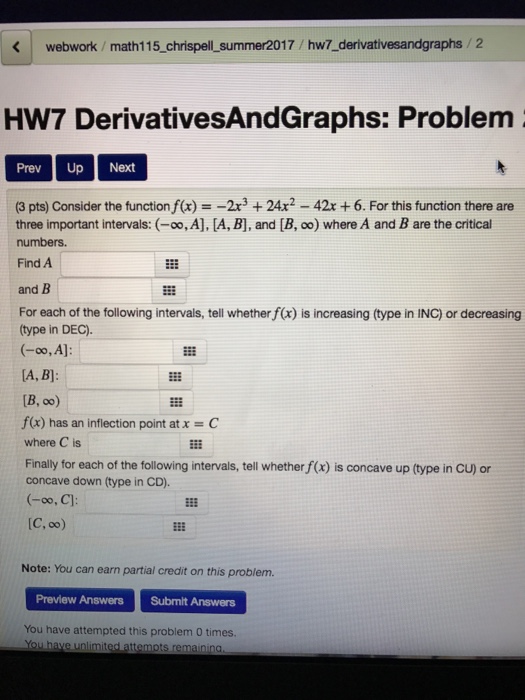 Solved Consider the function f(x) = -2x^3 + 24x^2 - 42x + 6. | Chegg.com