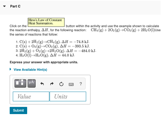 Solved Part A Click the AH is an Extensive Property button | Chegg.com
