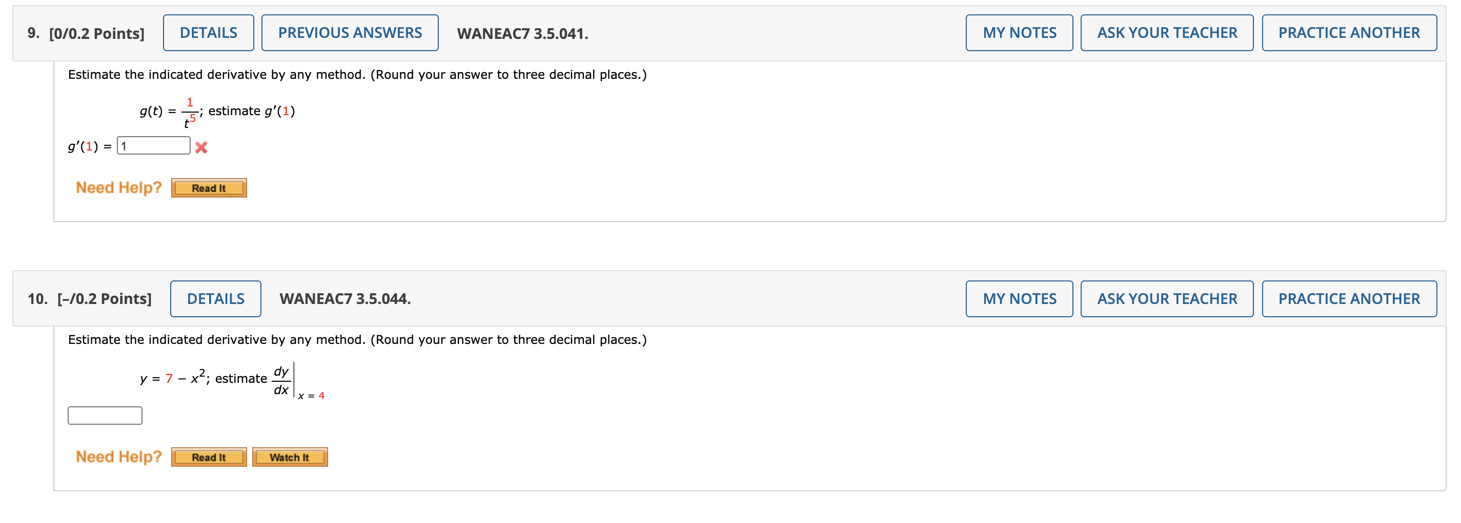 Solved 9. [0/0.2 Points] DETAILS PREVIOUS ANSWERS WANEAC7 | Chegg.com