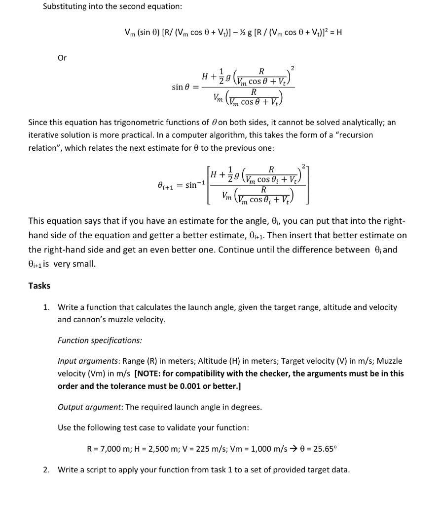 Solved MATLAB: All of the information is being provided for | Chegg.com