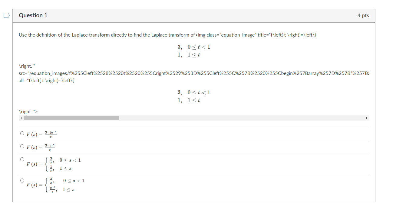 Solved Use the definition of the Laplace transform directly | Chegg.com