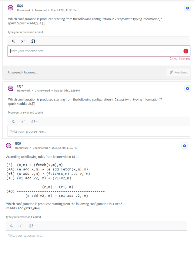 Q9 Homework * Arswered * Due Jul 7th, 11:59 PM Which | Chegg.com