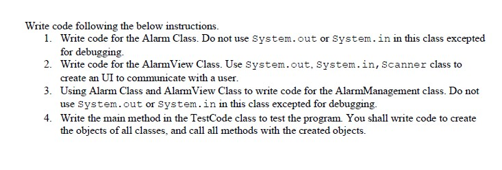 Solved Task 1: Implement and test the Alarm management | Chegg.com