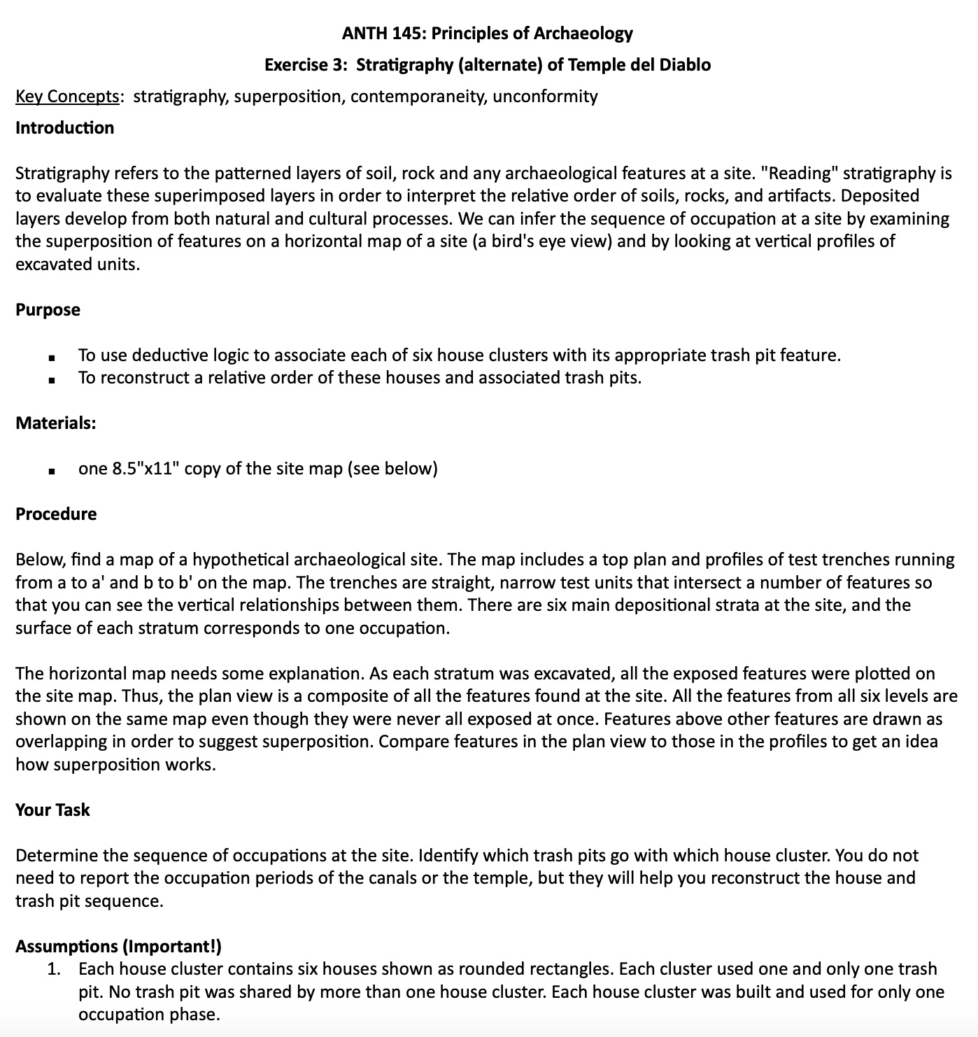 ANTH 145: Principles of Archaeology Exercise 3: | Chegg.com