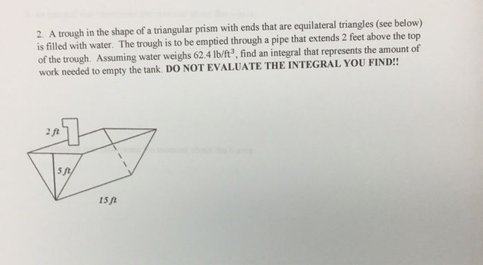 Solved A trough in the shape of a triangular prism with ends | Chegg.com