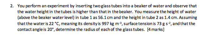 Solved 2. You perform an experiment by inserting two glass | Chegg.com