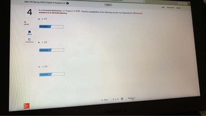 Solved QBA 201 Spring 2019 Chapter 6 Assignment . Given | Chegg.com