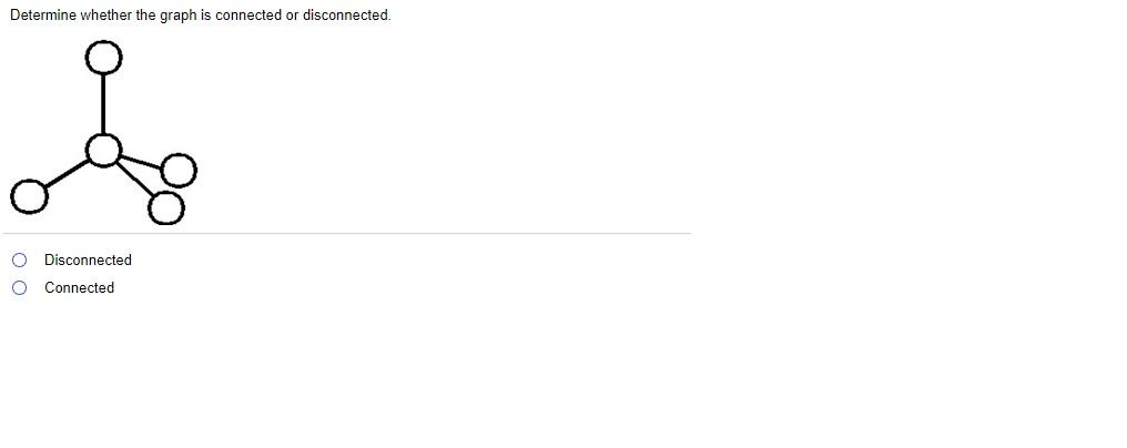 Solved Determine whether the graph is connected or | Chegg.com