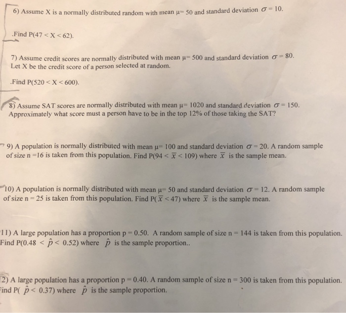 Solved 1 0. 6) Assume X is a normally distributed random | Chegg.com