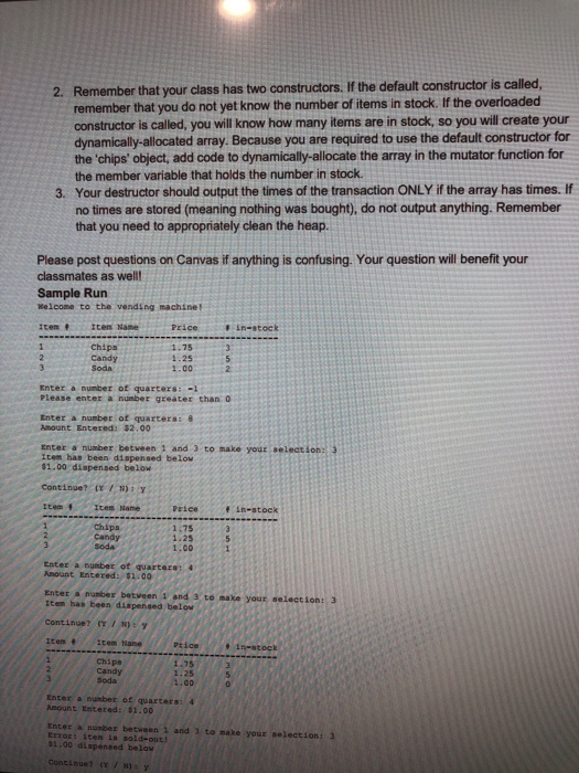 Solved Assignment 3: Overview ecome to the vending machine! | Chegg.com