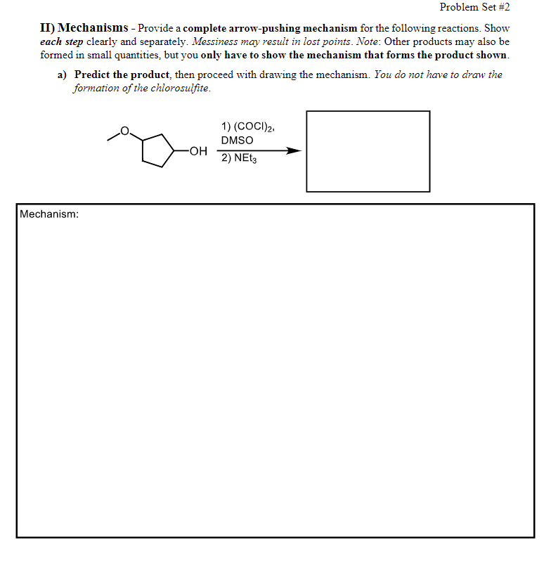Solved Problem Set #2 II) Mechanisms - Provide a complete | Chegg.com