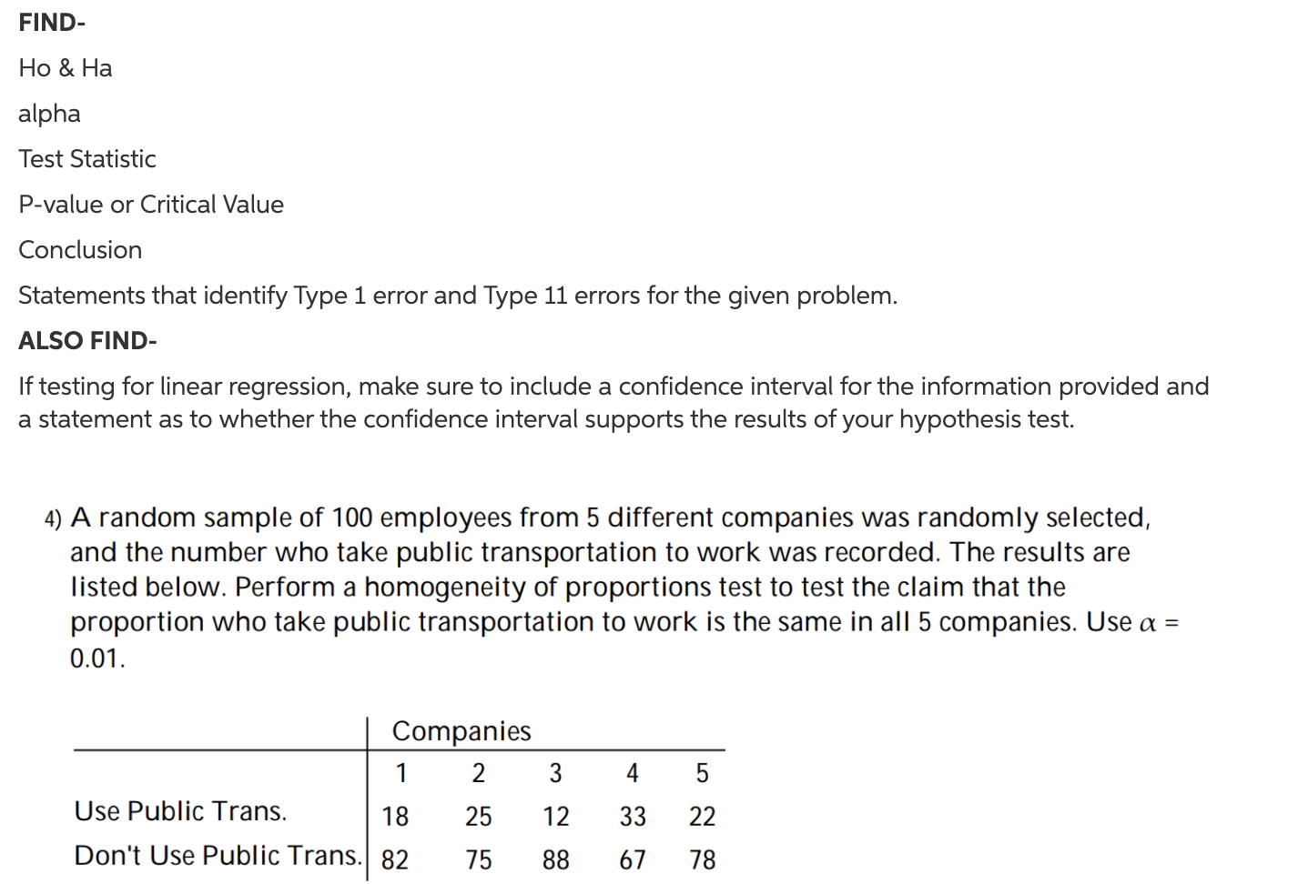 Solved FIND- Ho & Ha alpha Test Statistic P-value or | Chegg.com