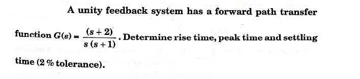 Solved A unity feedback system has a forward path transfer | Chegg.com